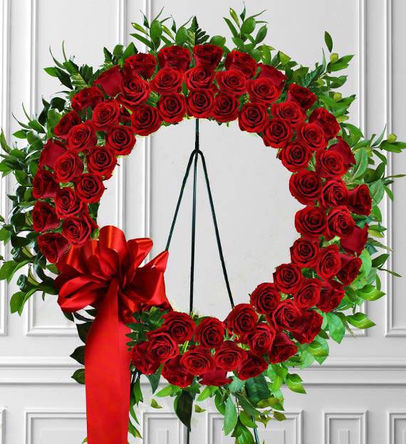 Timeless Red Rose Wreath | Avas Flowers