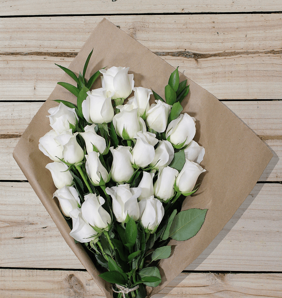 24 White Roses - Farm Fresh | Avas Flowers